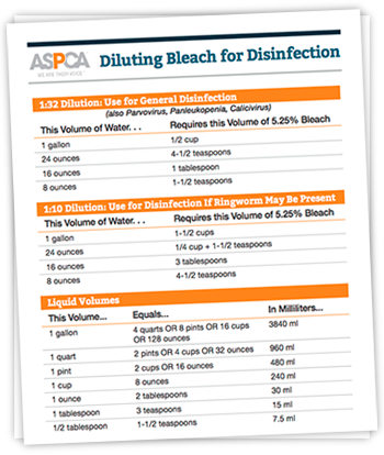 Diluting Bleach for Disinfection | ASPCApro